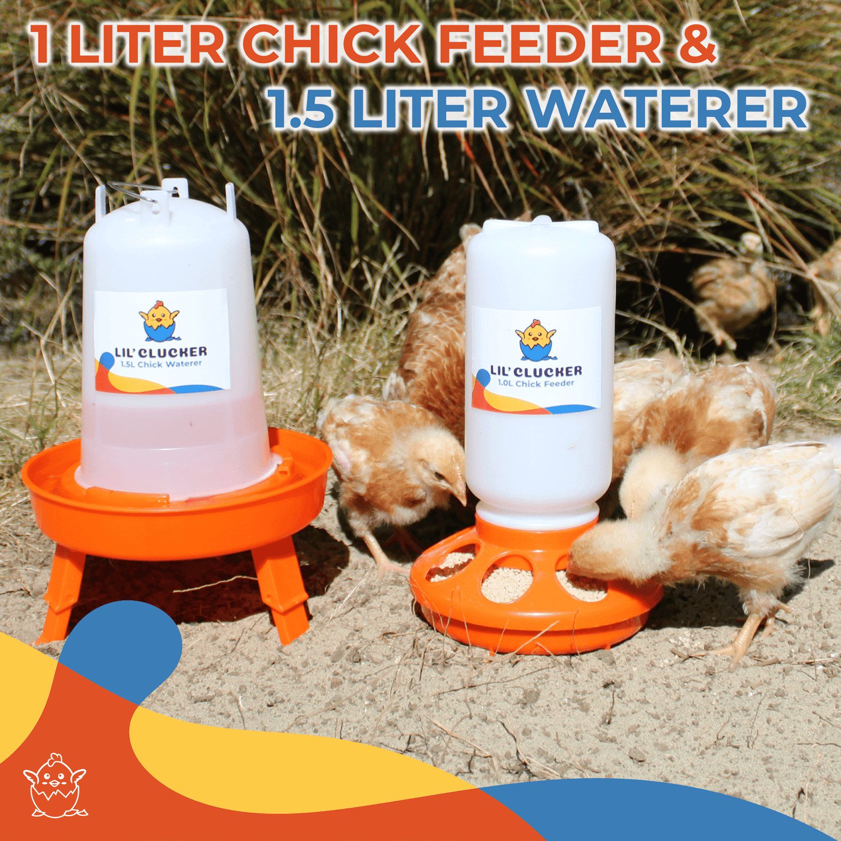 1L Chick Feeder, 1.5L Chick Waterer - Chick Starter Kit - Duckling ...