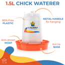 1L Chick Feeder, 1.5L Chick Waterer - Chick Starter Kit - Duckling ...